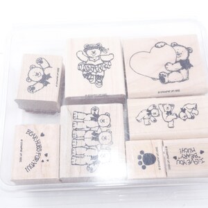 Bears, Hugs, Smiles, Love, Stamp Set, Message Stamps, Rubber Stamps ...