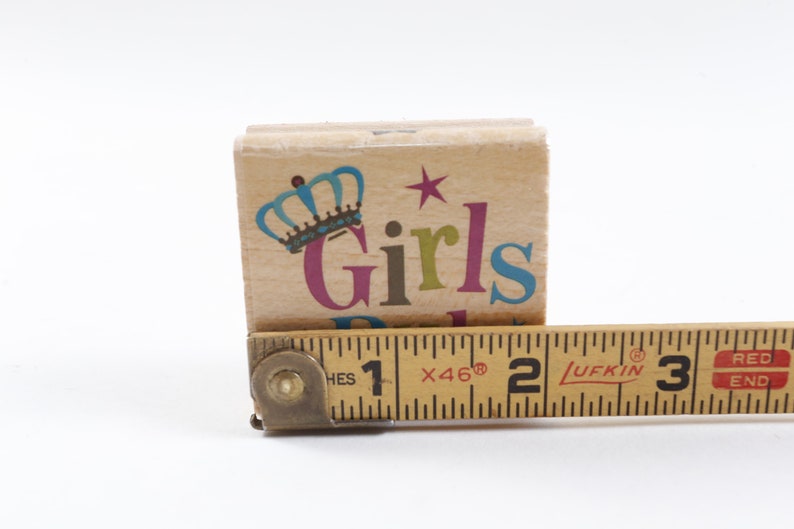 Girls Rule Crown Queen Stamp Wooden Rubber Stamp Rubber - Etsy