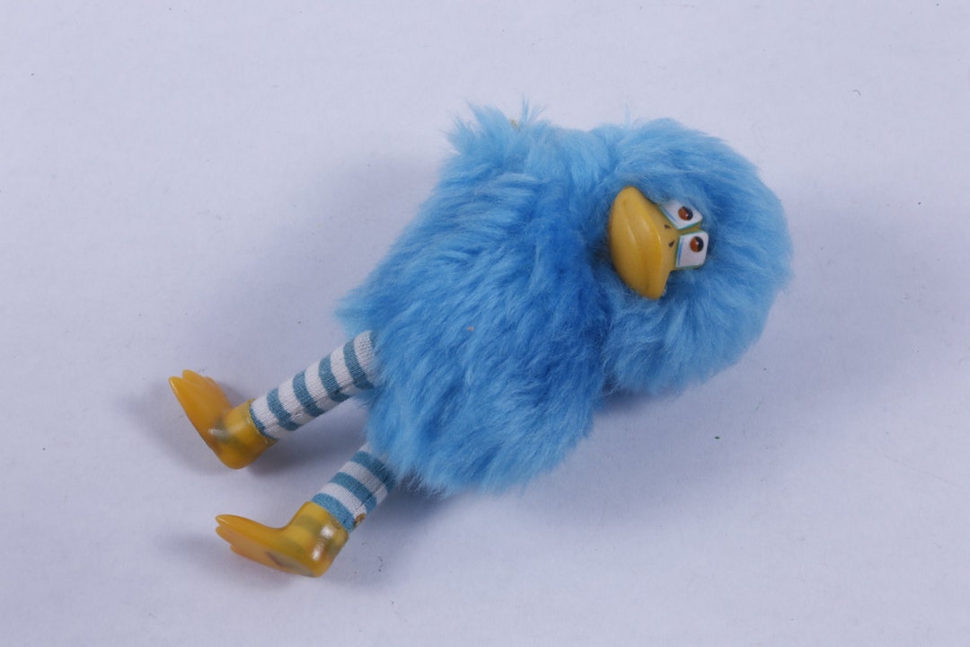 Blue, Bird, Animal, Pencil Topper Hugger, Plush Grabber, 1980s, Tiny ...