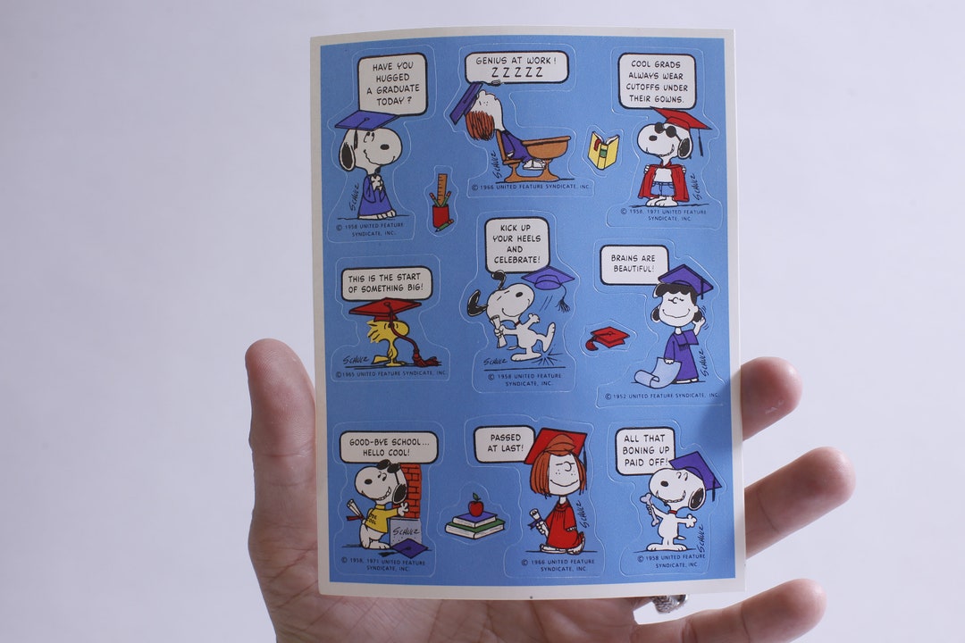 Peanuts Grad Stickers, Graduation-themed Decals, Character Graduation ...