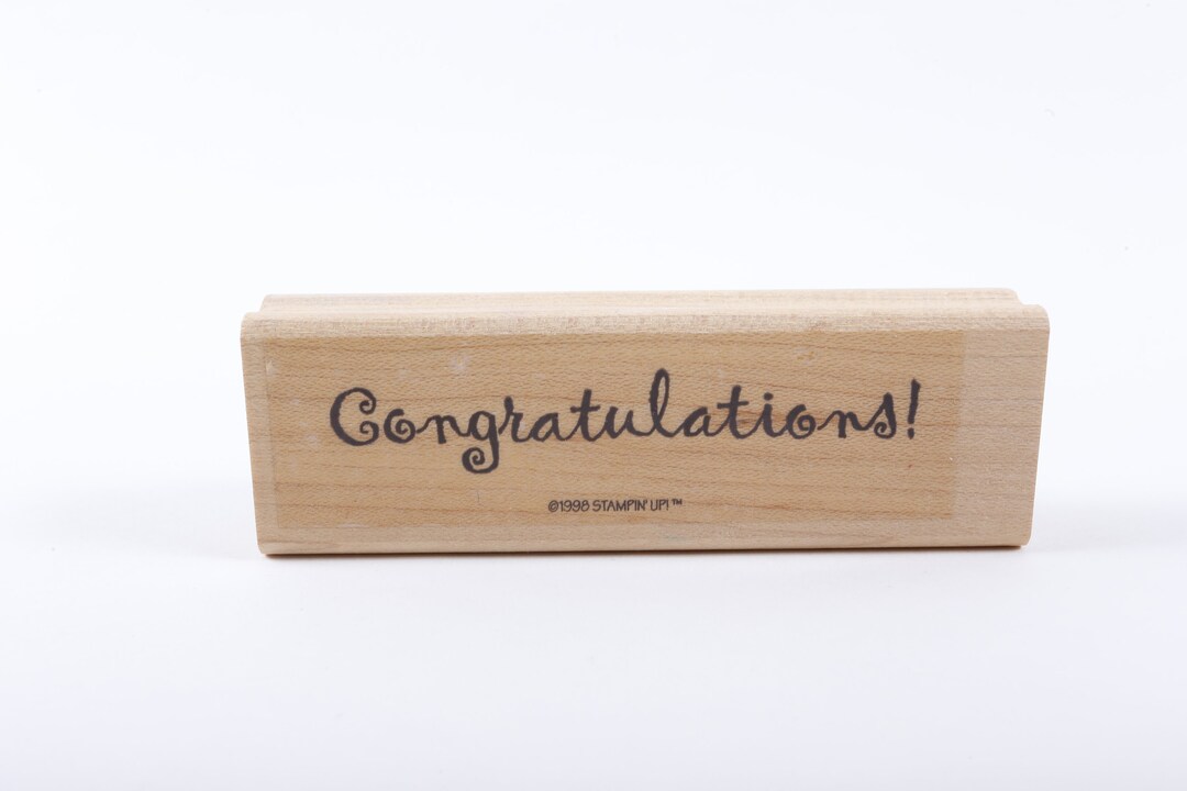 Congratulations Greetings Wishes - Message Stamp - Wooden Rubber Stamp ...