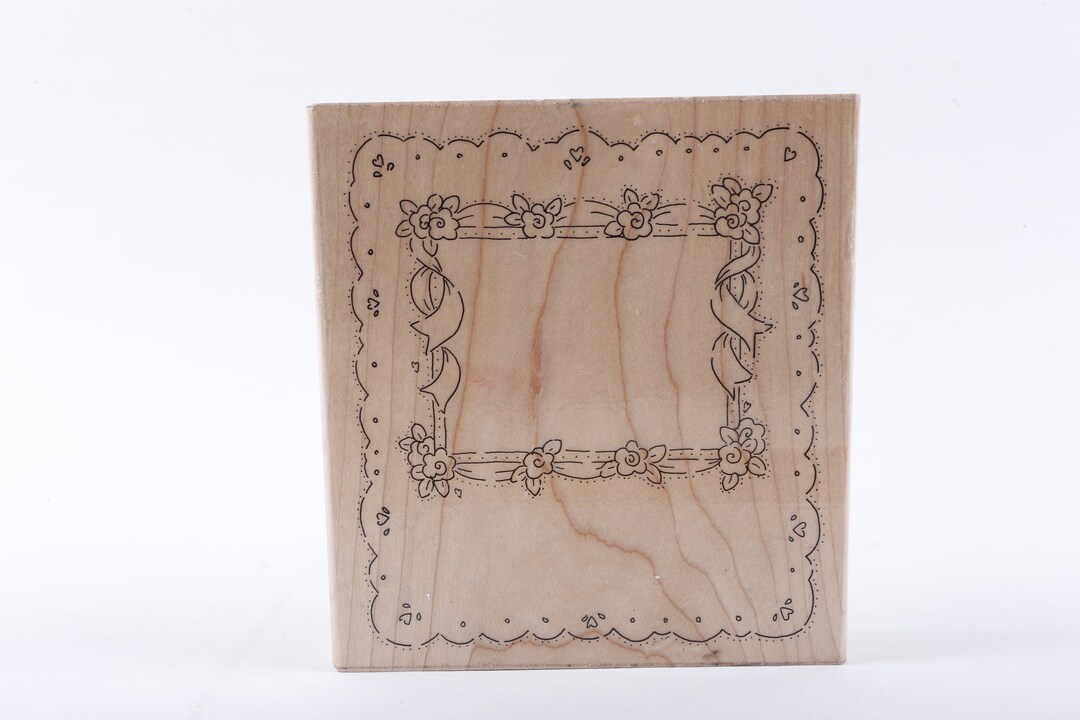 Frame Floral Patterns Flowers TRZ Design - Message Stamp - Wooden ...