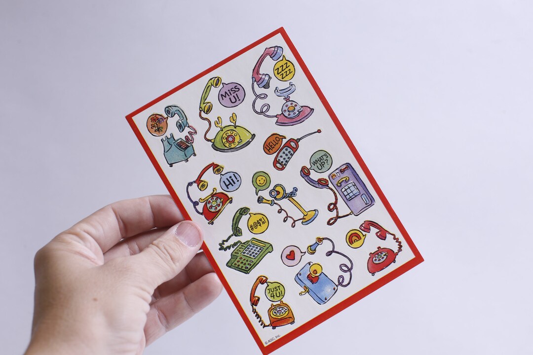 Communications Sticker Sheet, Technology-themed Decals, Office Supplies ...