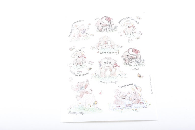 Teddy Bear Country Picnic Vintage Single Sticker Sheet 1993 - Etsy