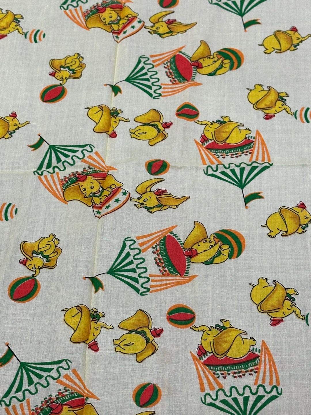 Rare Disney, Dumbo, Fabric Panel, 44x72", Sewing Supply, Bedding ...