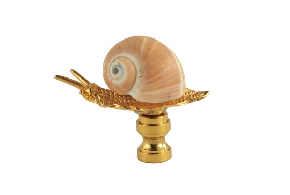 Golden Snail Lamp Finial With Natural Spiral Shell on a | Etsy