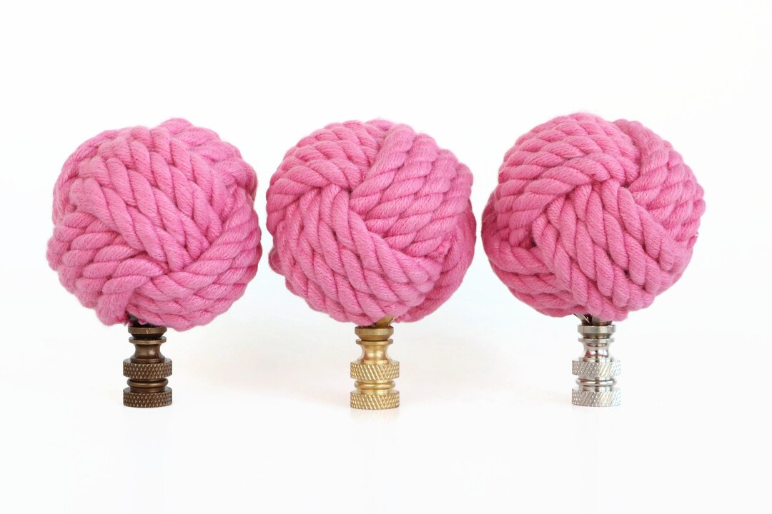 Nautical Knot Lamp Finial in Pink - Custom Coastal Lamp Topper With ...