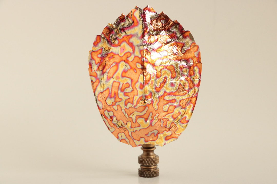 Gilded Turtle Shell Shell Lamp Finial on Bronze Hardware - Copper Flame ...