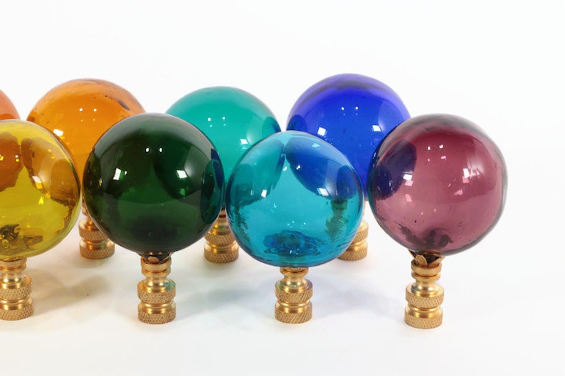 Blown Glass Lamp Finial on Brass Hardware - A Single Finial - Etsy