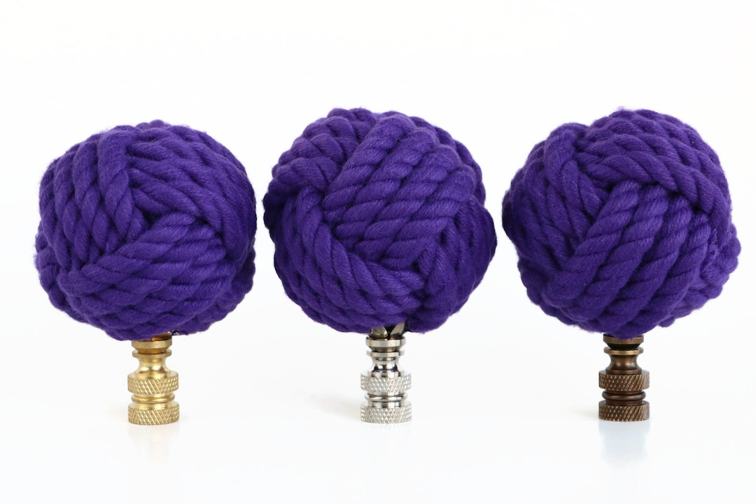 Nautical Knot Lamp Finial in Indigo - Custom Coastal Lamp Topper With ...