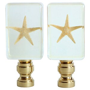 Starfish Specimen Lamp Finials Natural Star Fish in Clear Acrylic on ...
