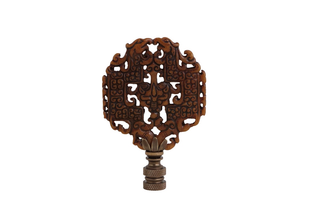 Chinese Archaic Style Lamp Finial in Brown on Bronze Hardware - Asian ...