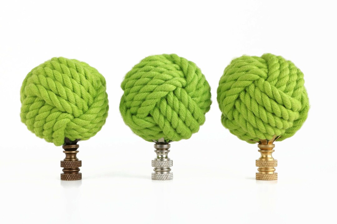Nautical Knot Lamp Finial in Grass Green - Custom Coastal Lamp Topper ...