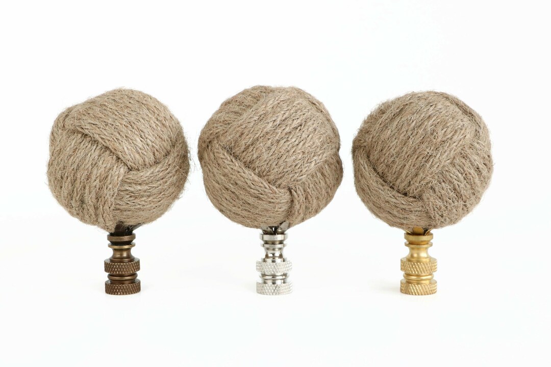 Nautical Knot Lamp Finial in Natural Jute - Custom Coastal Lamp Topper ...