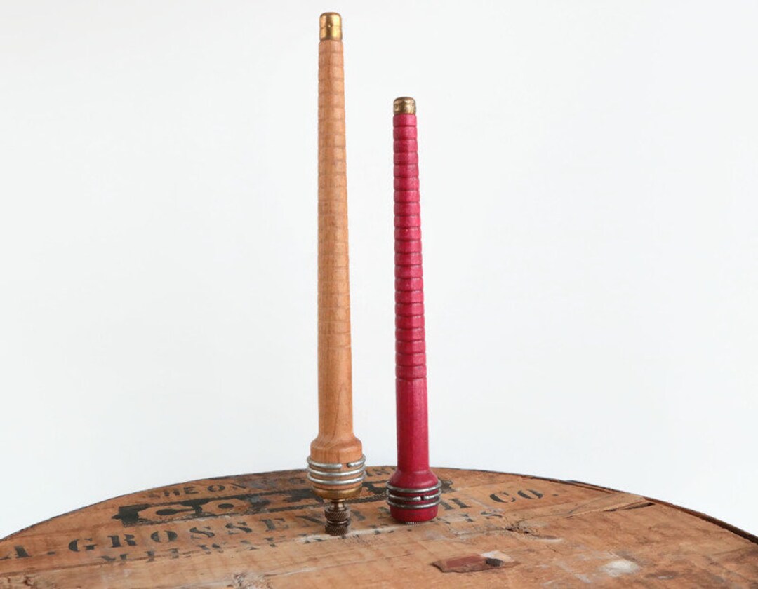 Primitive Wood Lamp Finials Crafted From Vintage South Carolina Textile ...