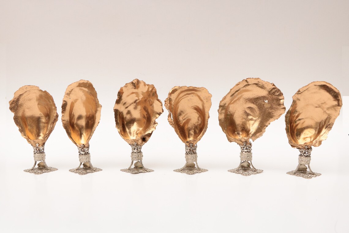 Golden Oyster Shell Place Card Holders - Set of 6 Natural Cape Cod ...