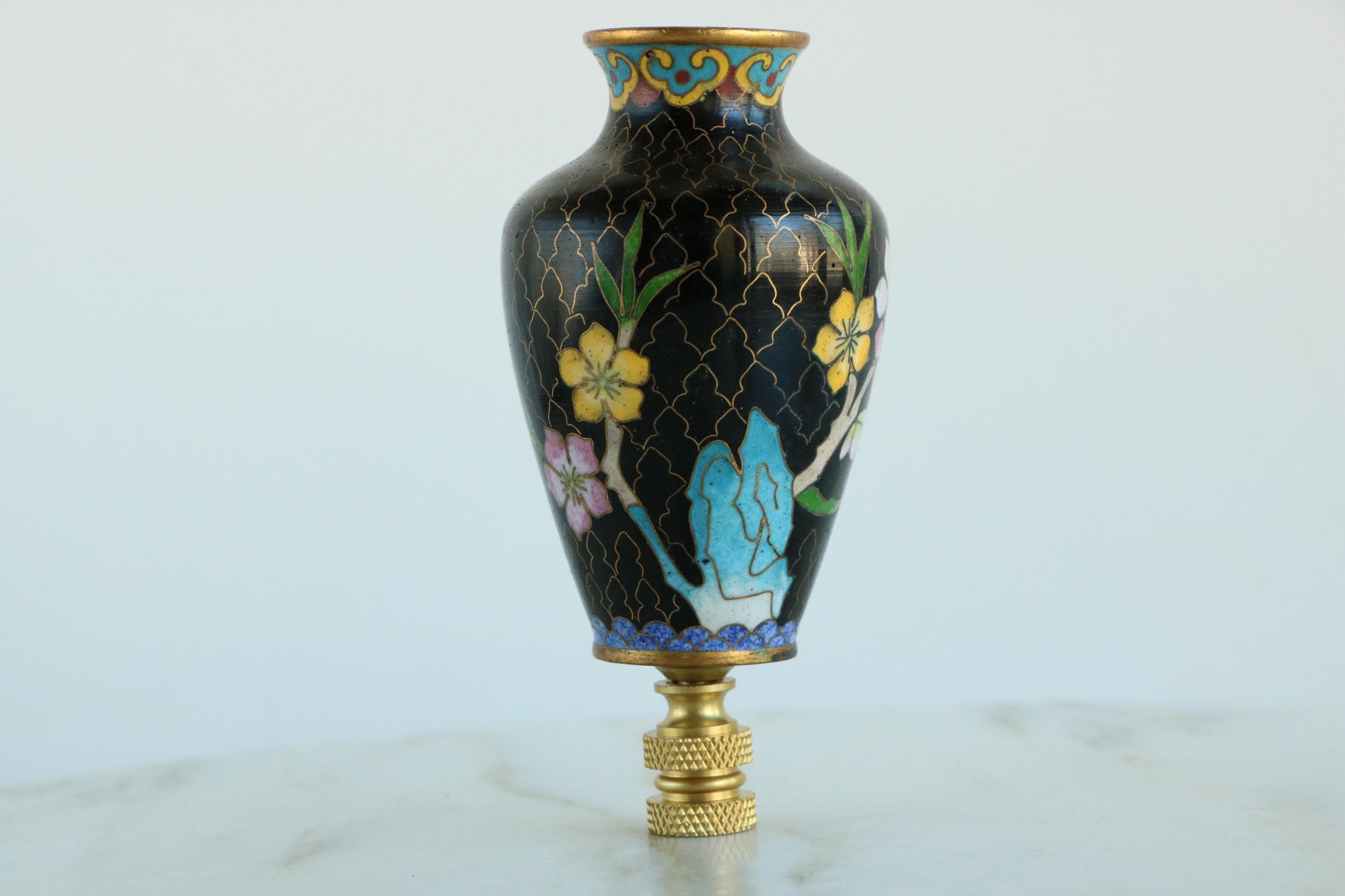 Chinese Cloisonne Vase Lamp Finial on Brass Hardware - Etsy