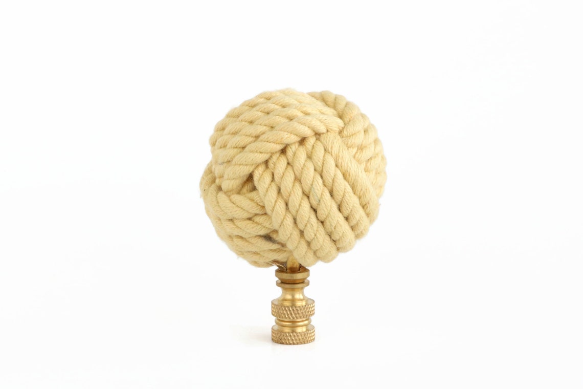 Nautical Knot Lamp Finial in Butter Yellow - Custom Coastal Lamp Topper ...