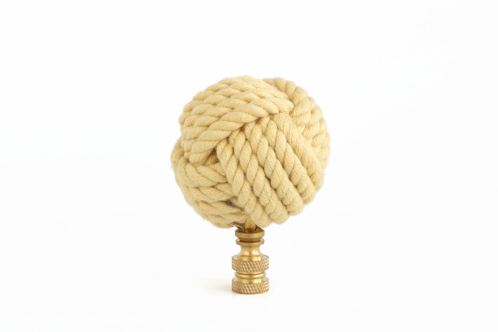 Nautical Knot Lamp Finial in Butter Yellow - Custom Coastal Lamp Topper ...