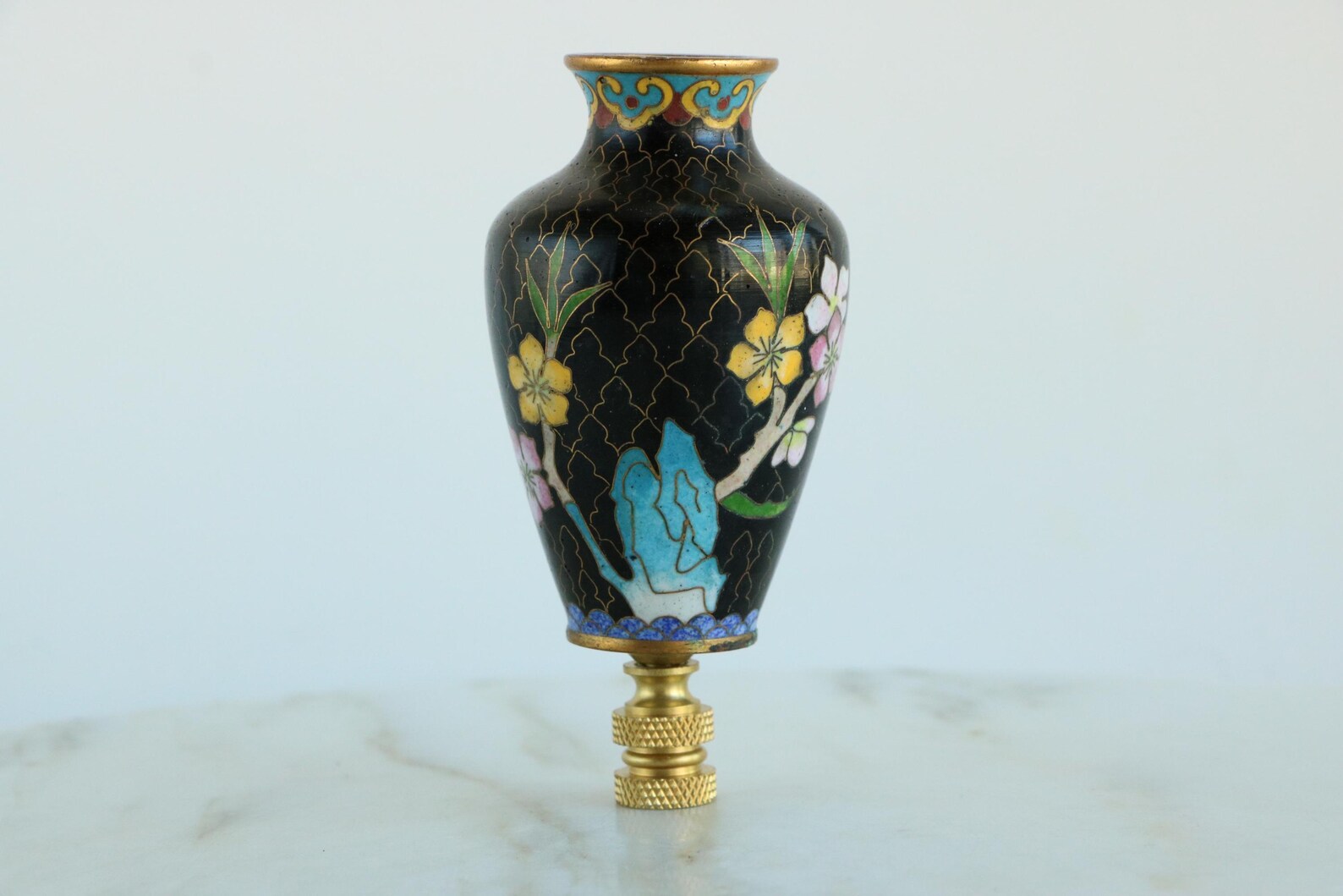 Chinese Cloisonne Vase Lamp Finial on Brass Hardware - Etsy