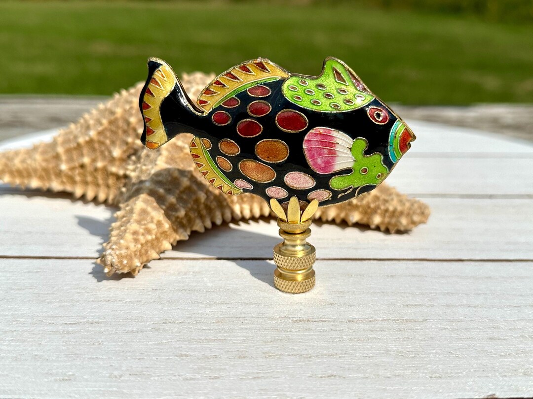 Fish Lamp Finial on Brass or Chrome Hardware - A Single Spotted ...