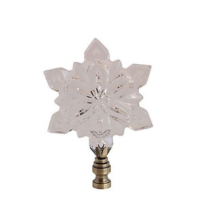 German Crystal Snowflake Lamp Finials on Antiqued Brass Bases - Etsy
