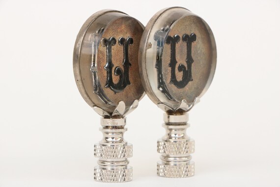 Vintage Typography Letter U in Silver Tone Brushed Nickel A Pair ...