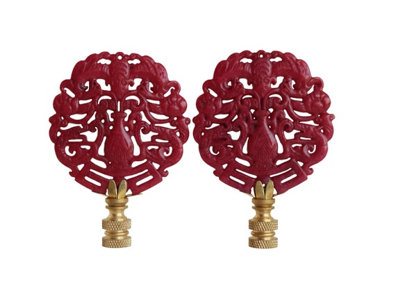 A Matching Pair of Asian Lamp Finials Chinese Pear Vase Lamp Finials in ...