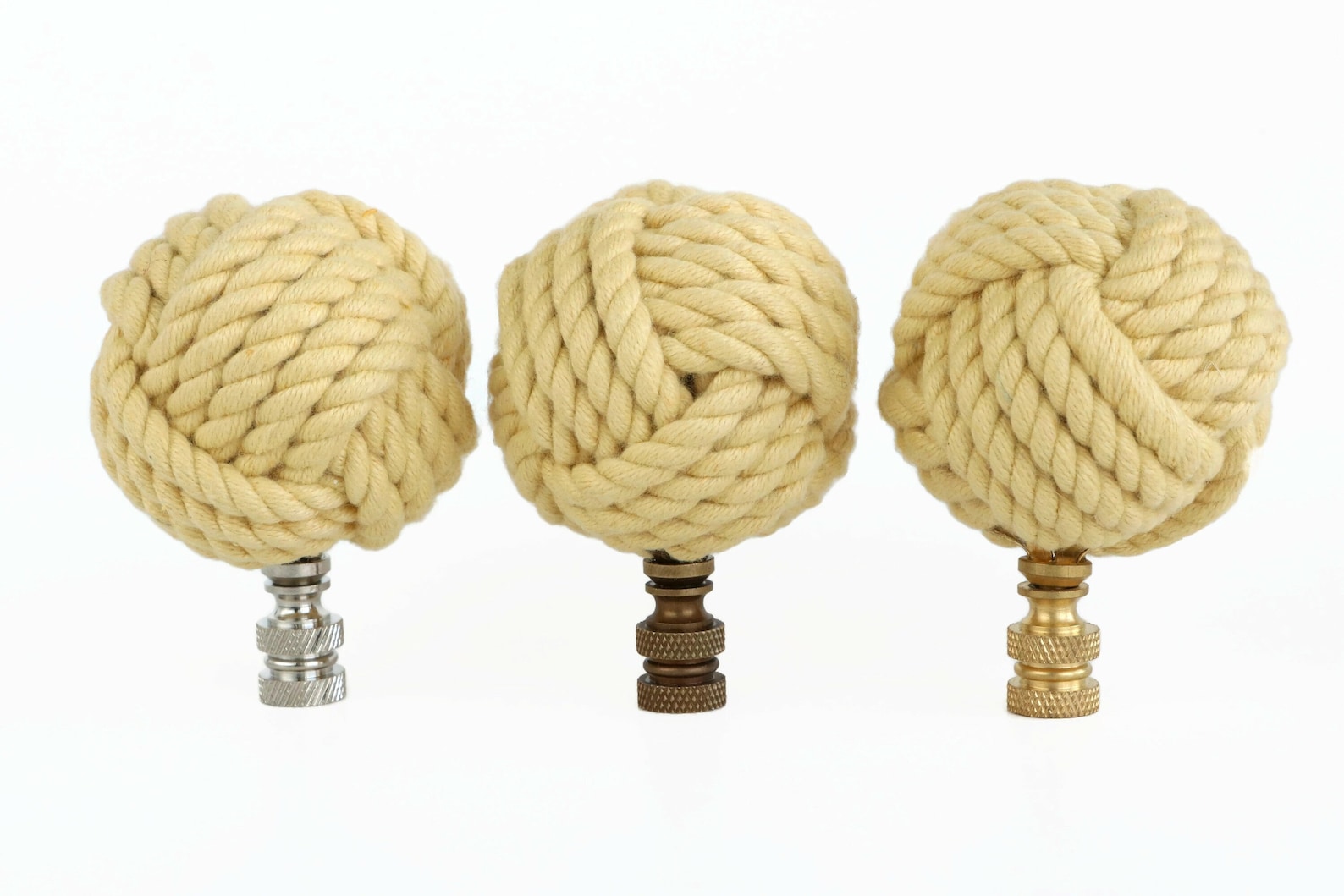 Nautical Knot Lamp Finial in Butter Yellow - Custom Coastal Lamp Topper ...