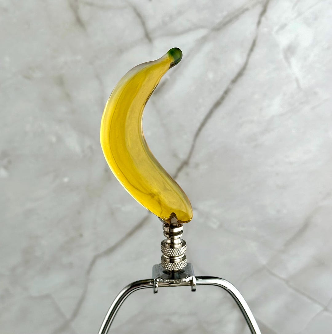 Glass Banana Lamp Finial on Chrome Hardware - Tropical Fruit Lamp ...