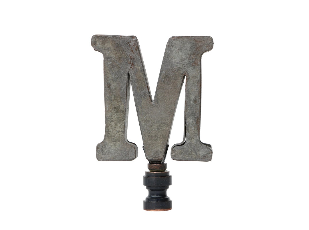 Marquee Style Letter M Monogram Lamp Finial - Primitive Tin Letter M ...