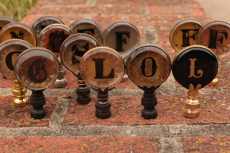Vintage Typewriter Key Style Monogram Initial Lamp Finial - Vintage ...