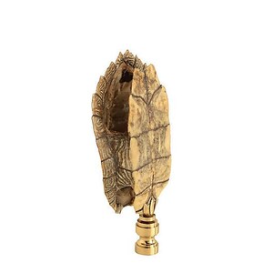 Gold Gilded Turtle Shell Shell Lamp Finial on Shiny Brass Hardware - Etsy