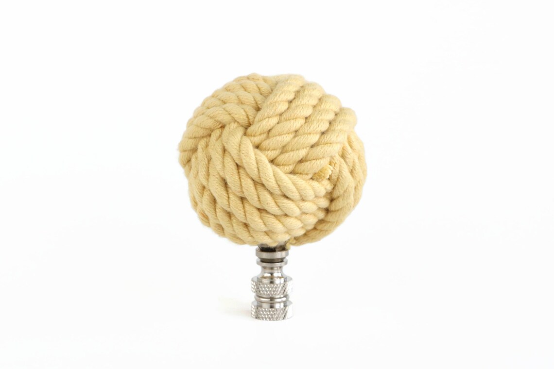 Nautical Knot Lamp Finial in Butter Yellow - Custom Coastal Lamp Topper ...