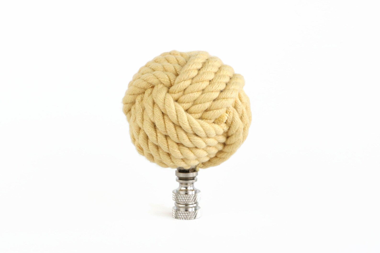 Nautical Knot Lamp Finial in Butter Yellow - Custom Coastal Lamp Topper ...