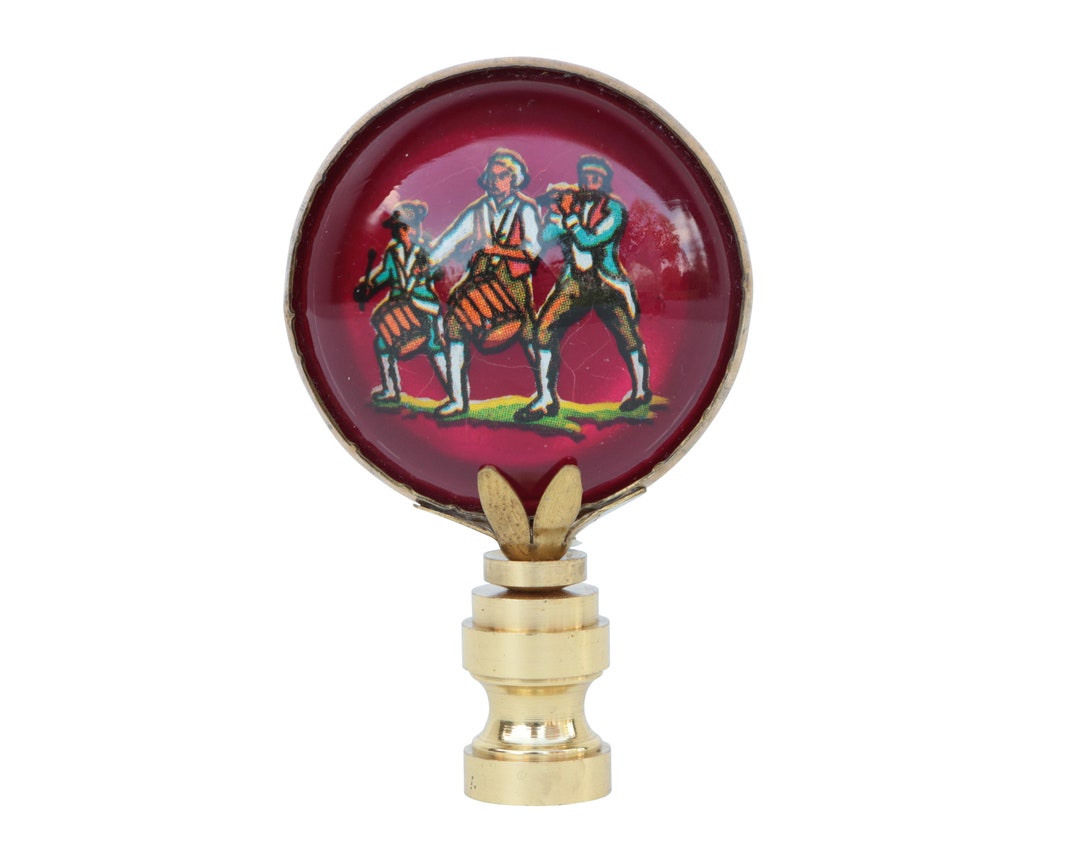 Colonial Fife and Drum Corps Lamp Finial on a Shiny Brass Base ...