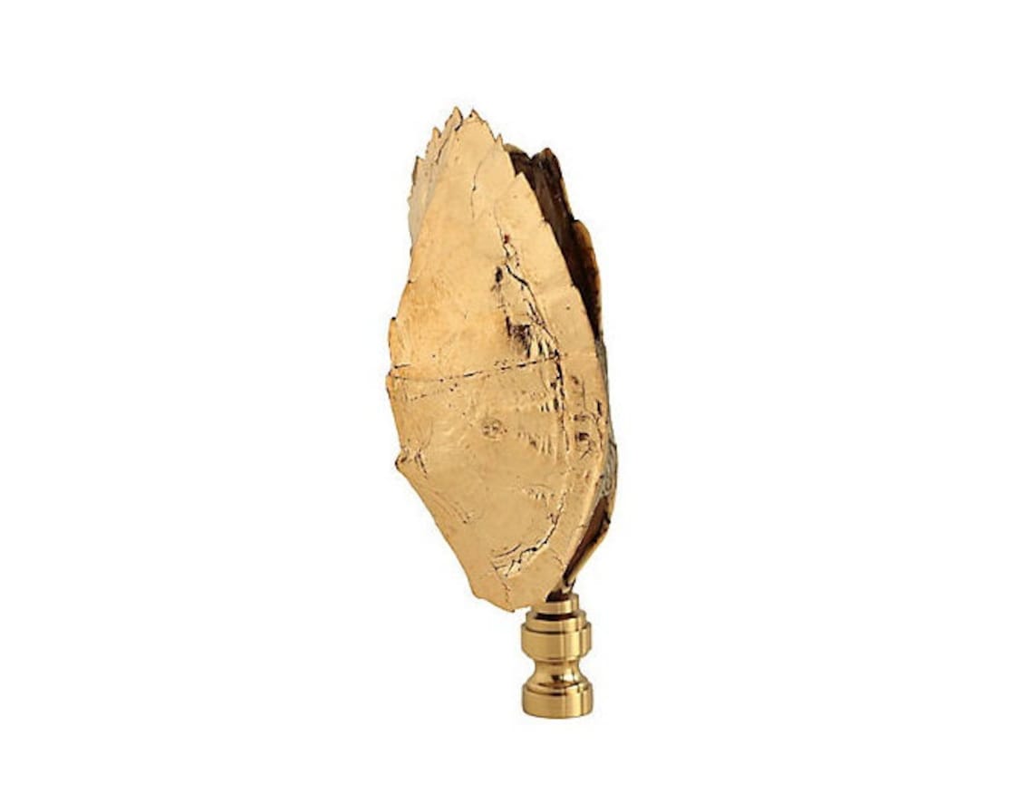Gold Gilded Turtle Shell Shell Lamp Finial on a Shiny Brass - Etsy