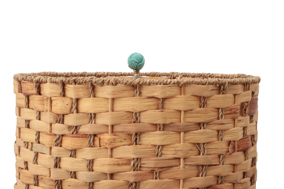 Nautical Knot Lamp Finials in Robin Egg Blue on Silvery Chrome Hardware ...