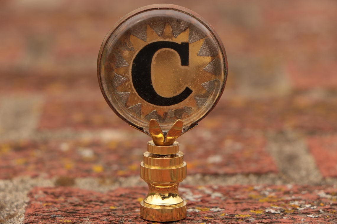 Vintage Typewriter Key Style Monogram Initial Lamp Finial - Vintage ...