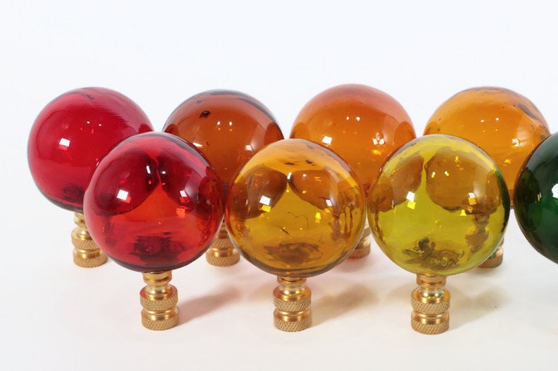 Blown Glass Lamp Finial on Brass Hardware - A Single Finial - Etsy