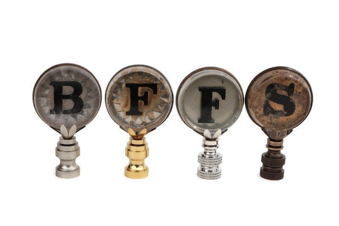 Vintage Typewriter Key Style Monogram Initial Lamp Finial Vintage ...