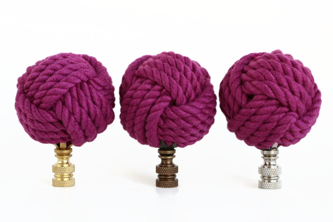 Nautical Knot Lamp Finial in Tyrian Purple - Custom Coastal Lamp Topper ...