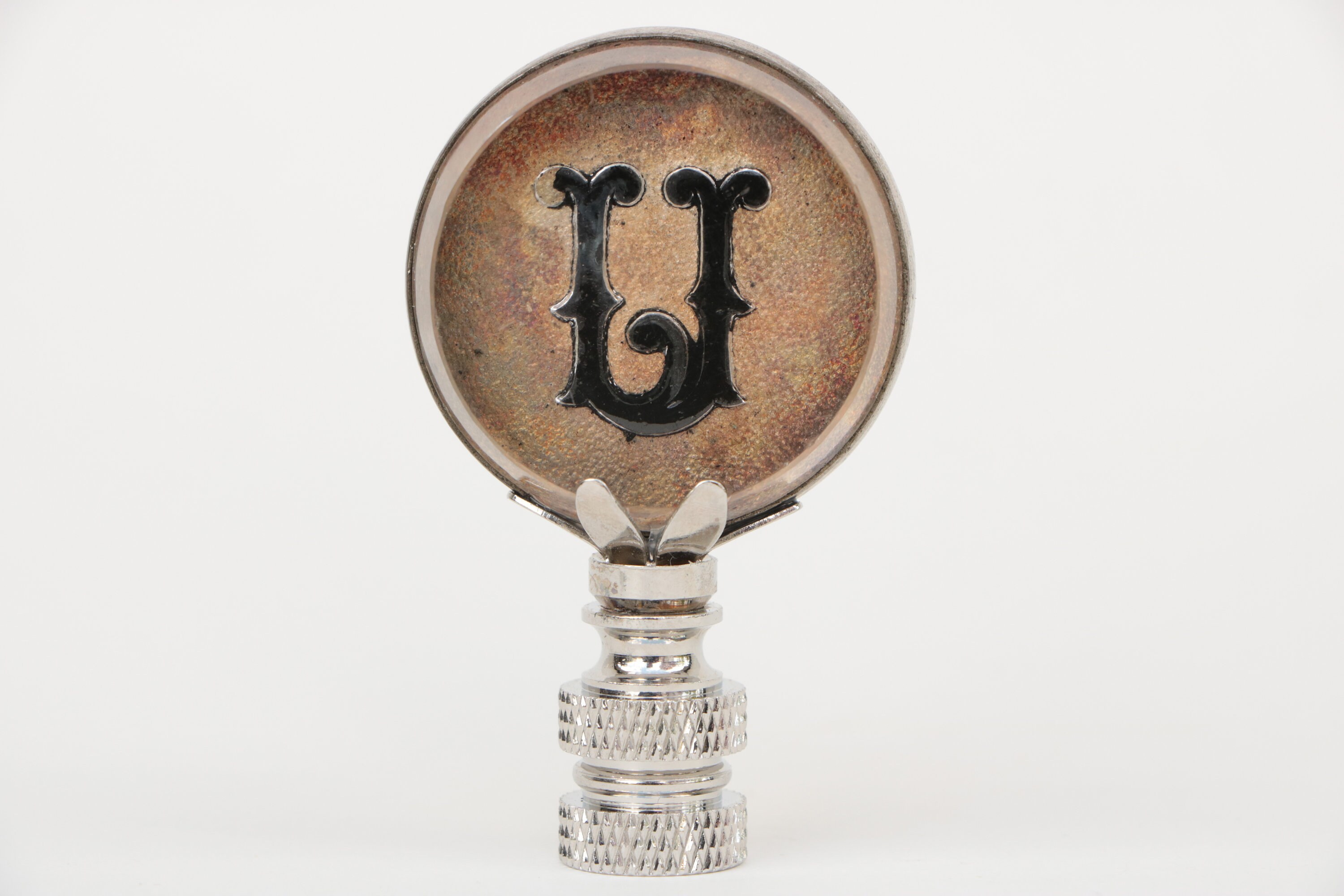 Vintage Typography Letter U in Silver Tone Brushed Nickel A Pair ...