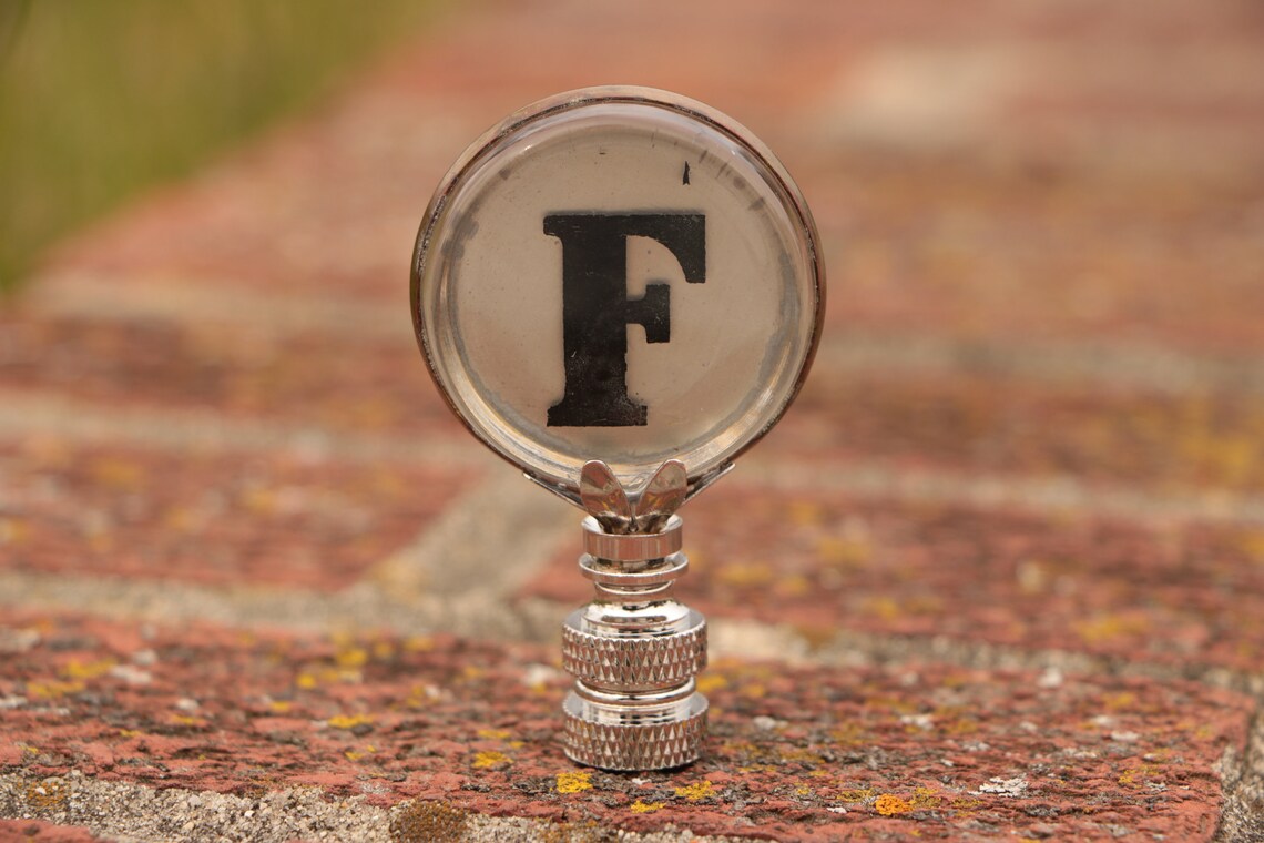 Vintage Typewriter Key Style Monogram Initial Lamp Finial - Vintage ...