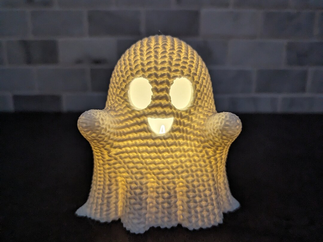 Ghost, Knitted Ghost, Light Up, Halloween Decoration, 3D Print - Etsy