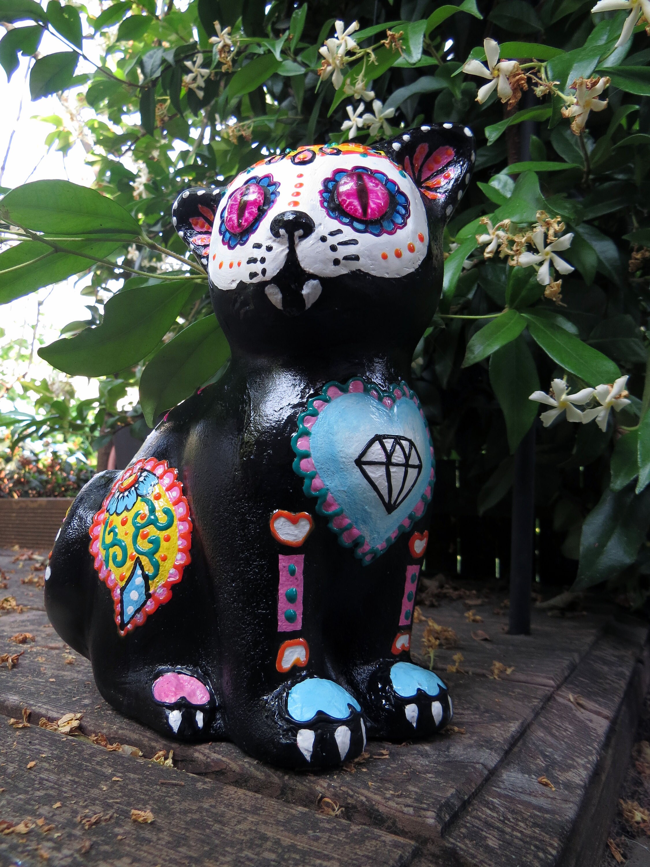 Cat Dia De Los Muertos Cat Statue Cat Art dia De Los Muertos Mexican ...