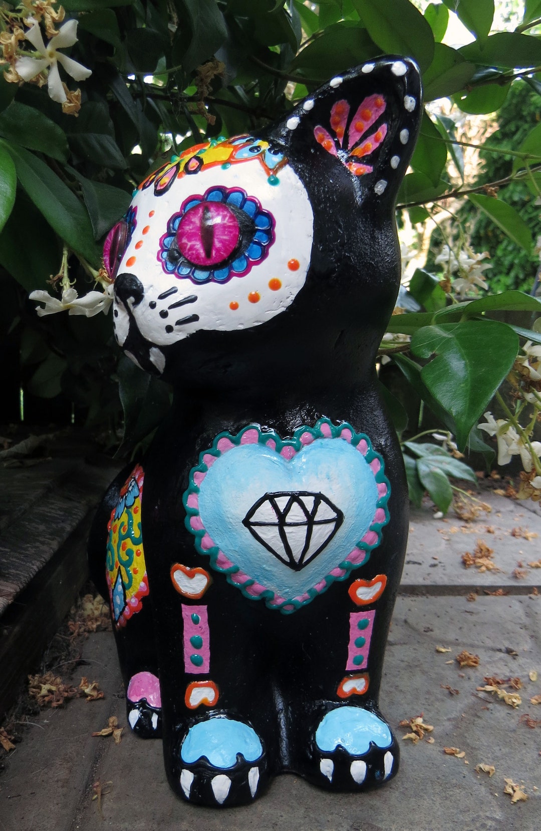 Cat Dia De Los Muertos - Cat Statue - Cat Art -dia De Los Muertos ...
