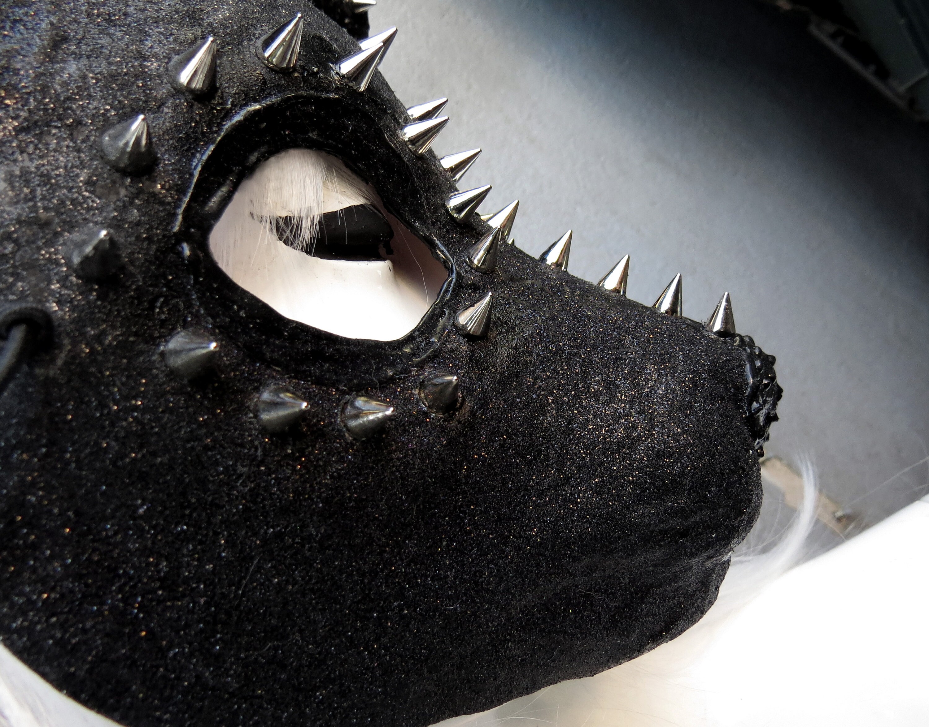 Black Wolf Mask - Wolf Mask - Black Glitter - Studs Mask - Studs - Dog ...