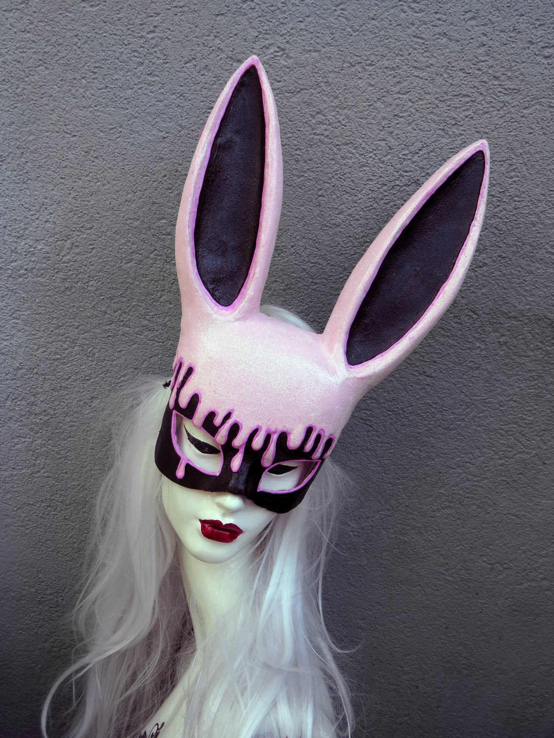 Milkshake Bunny Mask Pink Bunny Mask Rabbit Mask Pink Mask Paper Maché ...