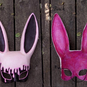 Milkshake Bunny Mask Pink Bunny Mask Rabbit Mask Pink Mask Paper Maché ...